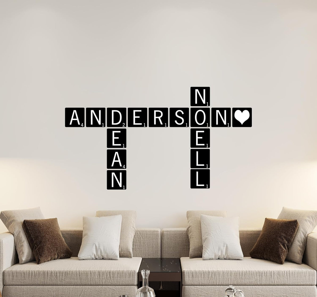 Metal Scrabble Tiles Black 6"x6" | Black & White | The Sign Shoppe